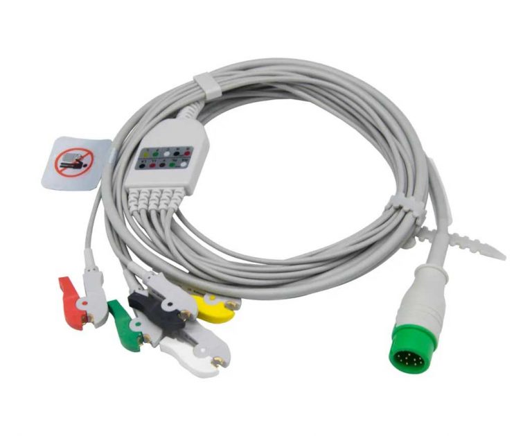 5-Lead-ECG-Cable-Clip-Grabber-IEC | YQF Medical Cable