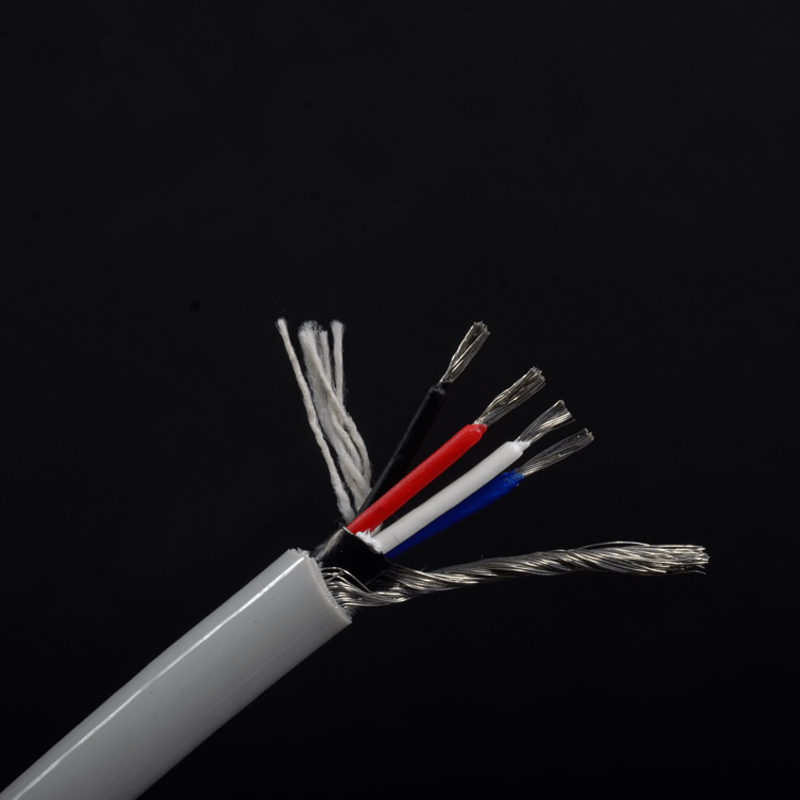 24 AWG 4 Lead ECG Cable With 4394 TPU Glossy Jacket OD 5.0