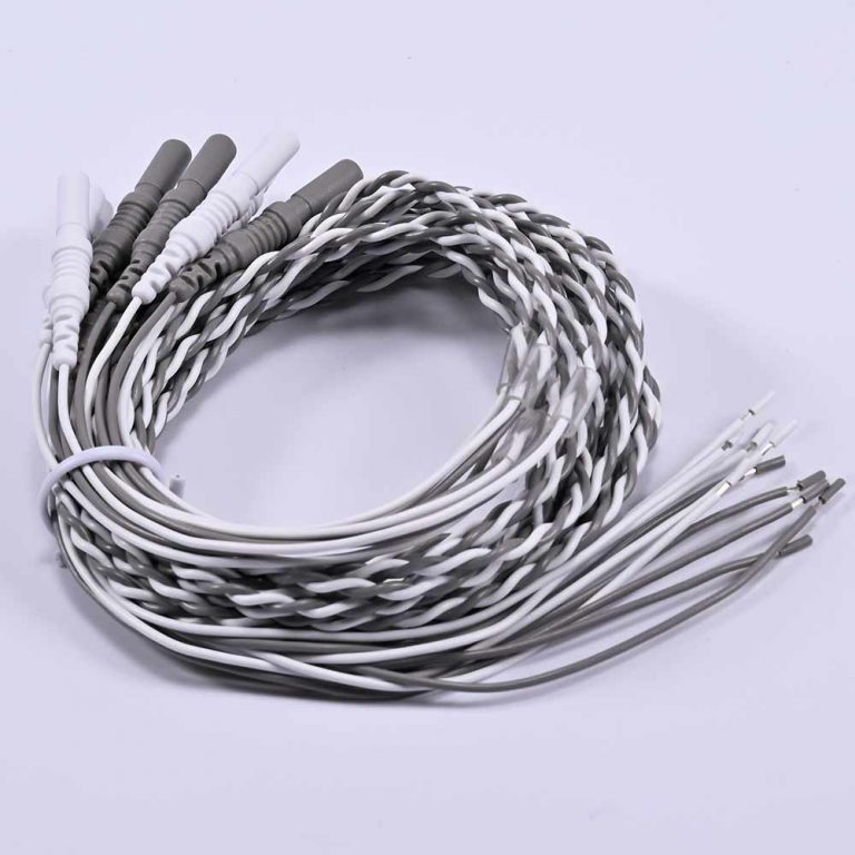 Twisted EEG Electrodes Leadwire Gray & White | YQF Medical Cable